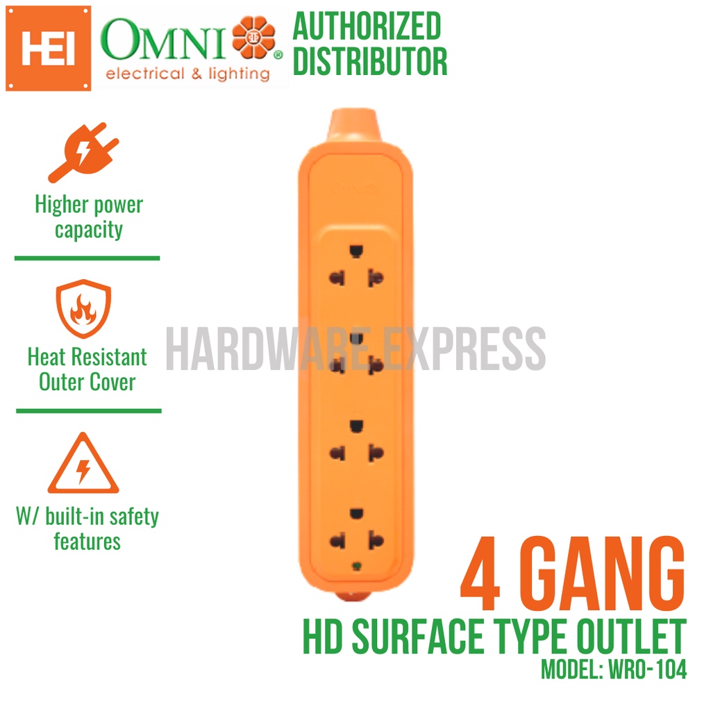 OMNI Heavy Duty Surface Type Extension Outlet (15A max) 2 / 3 / 4 Gang ...
