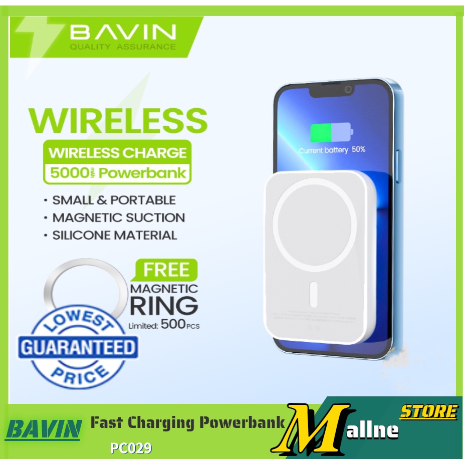 BAVIN 5000mAh / 10000mAh 15W Wireless Magnetic Fast Charging Powerbank ...