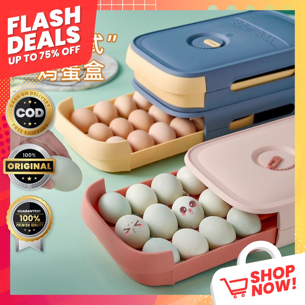 Original Drawer Type Egg Storage Box 1 Layer 18 to 20 Grid Stackable ...