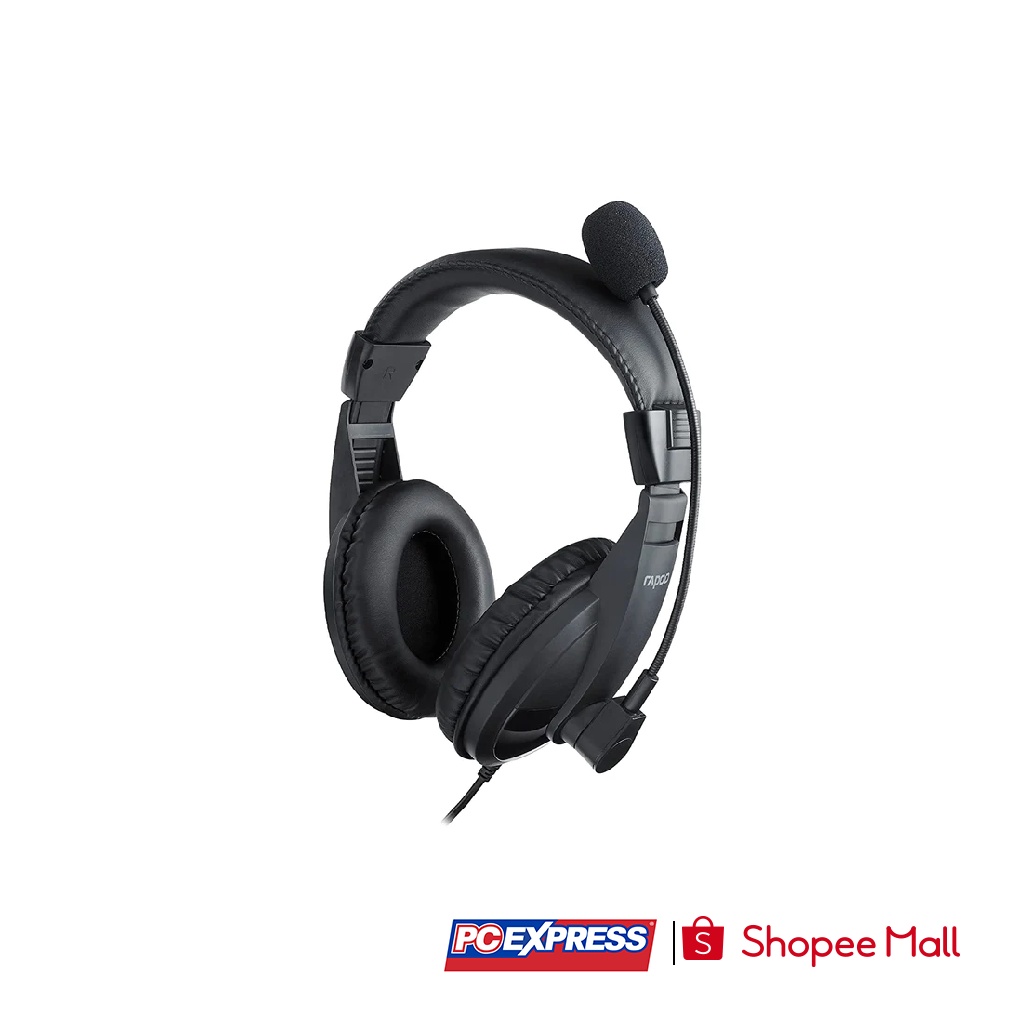 RAPOO H150S USB (12028) W/ NOISE CANCELLING MIC BLACK HEADSET | Shopee ...