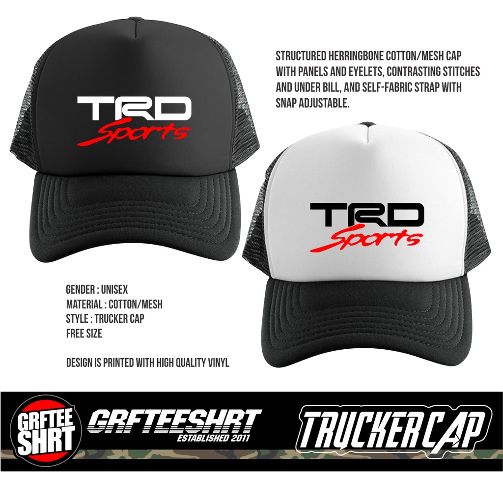 TRD Sports Jdm Racing Trucker Cap Mesh Fashion Net Cap Snapback ...