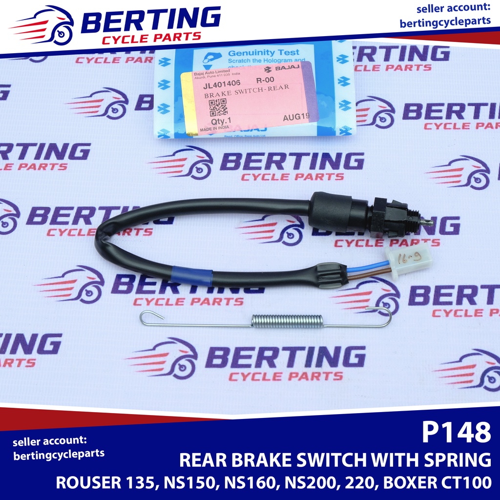 REAR BRAKE SWITCH W/SPRING Rouser 135 NS150 NS160 NS200 220 Boxer CT100 Genuine 31201079 ...