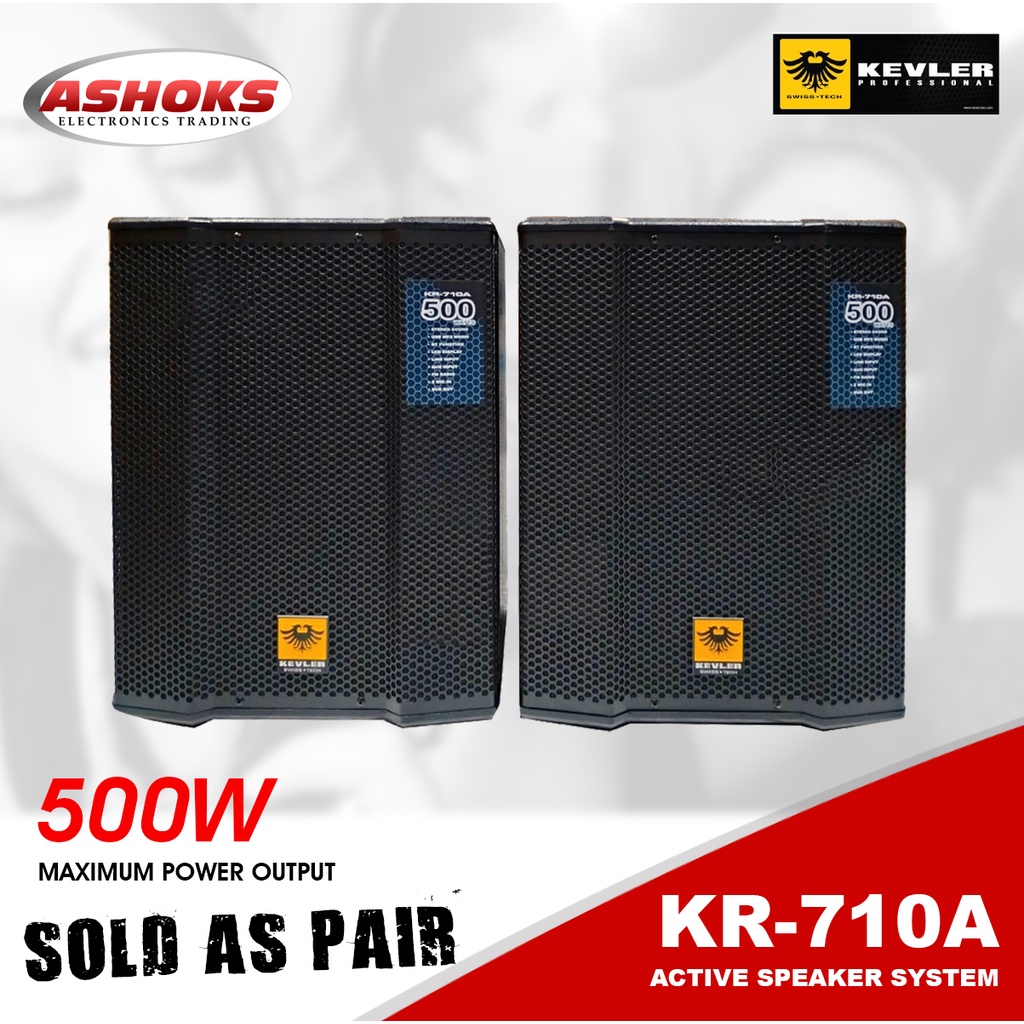 Kevler KR 710A Speaker Pair / 3 way Bass Reflex / 10 inch Active Speaker (Sold as PAIR) | Shopee ...