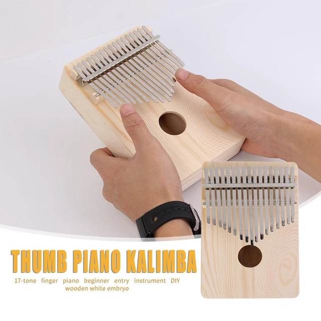 Kalimba Maple 17 Keys Thumb Piano and Tune Hammer, Portable Mahogany ...