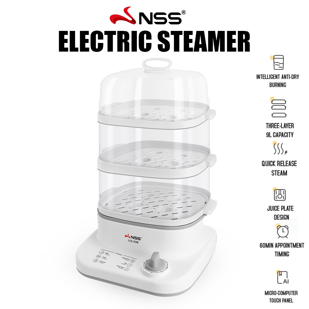 NSS Electric Steamer household 3 Layers Cooker Large Capacity ...