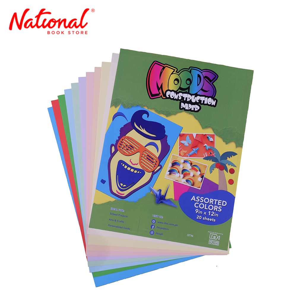 Moods Construction Paper 20's Assorted Color 9x12 inches - School ...