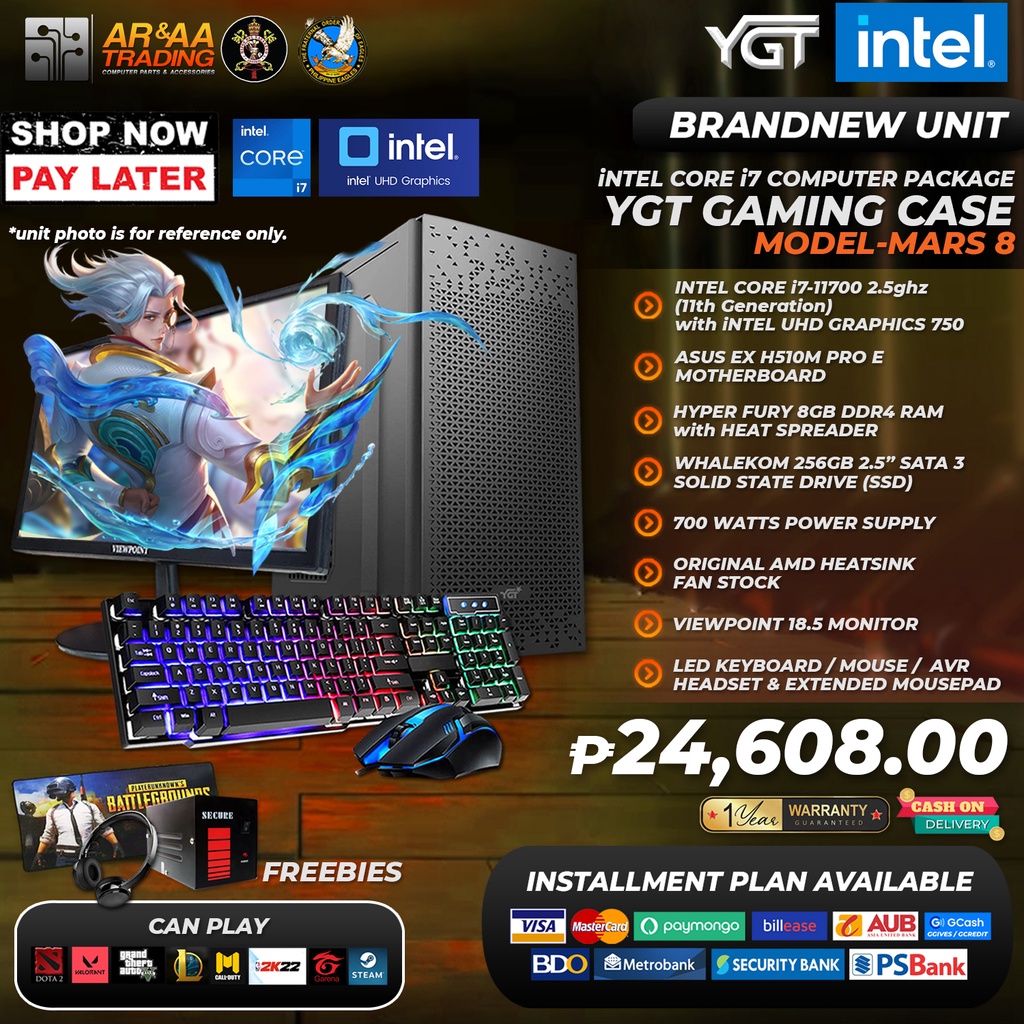 BRANDNEW Computer Set CPU-YGT MARS 8 Casing-Intel Core i7 11700 2.5ghz ...