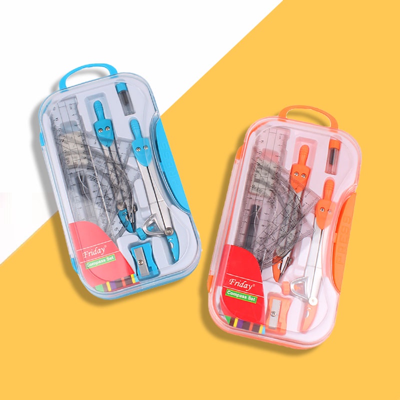 HGS 10pcs/set Geometry Compasses Ruler Set Protractor Drawing Kit ...