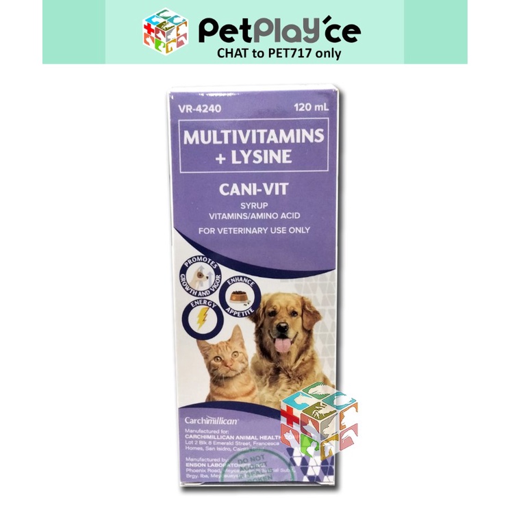 Cani-Vit Multivitamins with Lysine for All Pets Liquid Syrup 120ml and ...