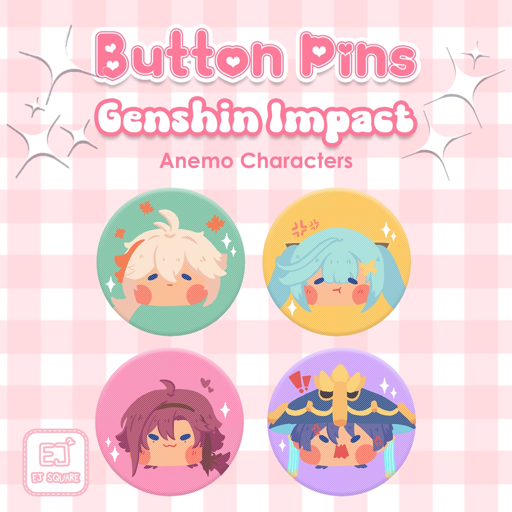 GENSHIN IMPACT ANEMO CHARACTERS CHIBI BUTTON PINS | EJ SQUARE | Shopee ...