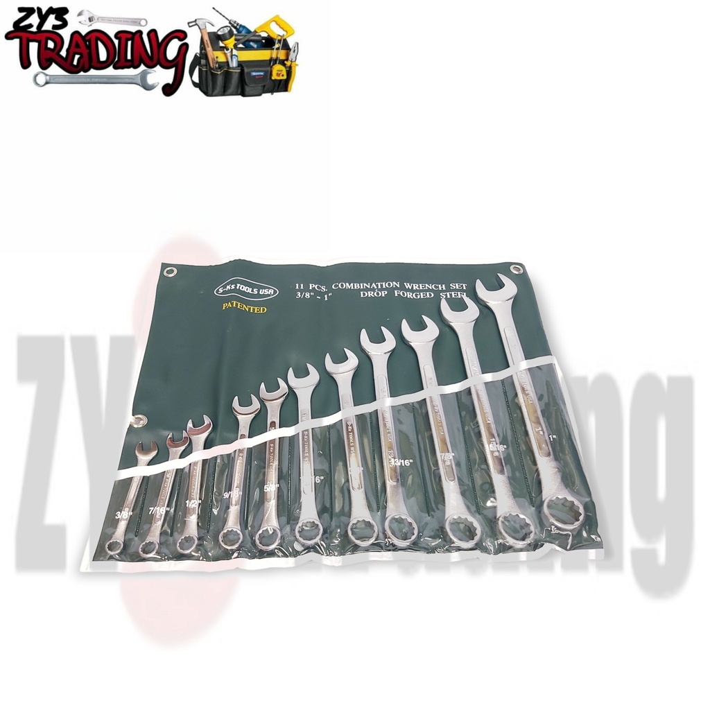 S-Ks Tools USA 3/8 inch - 1 inch (11 pcs Combination Wrench Set ...