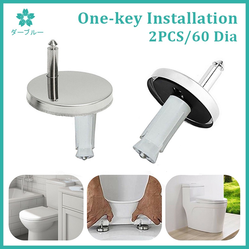 2Pcs Toilet Cover Screw Top Fix WC Toilet Seat Hinges Fittings Quick ...