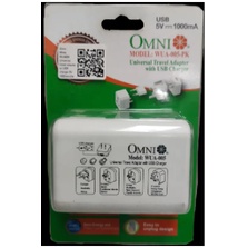 Omni Universal Travel Adapter w/USB Charger 4 Variance for Countries ...