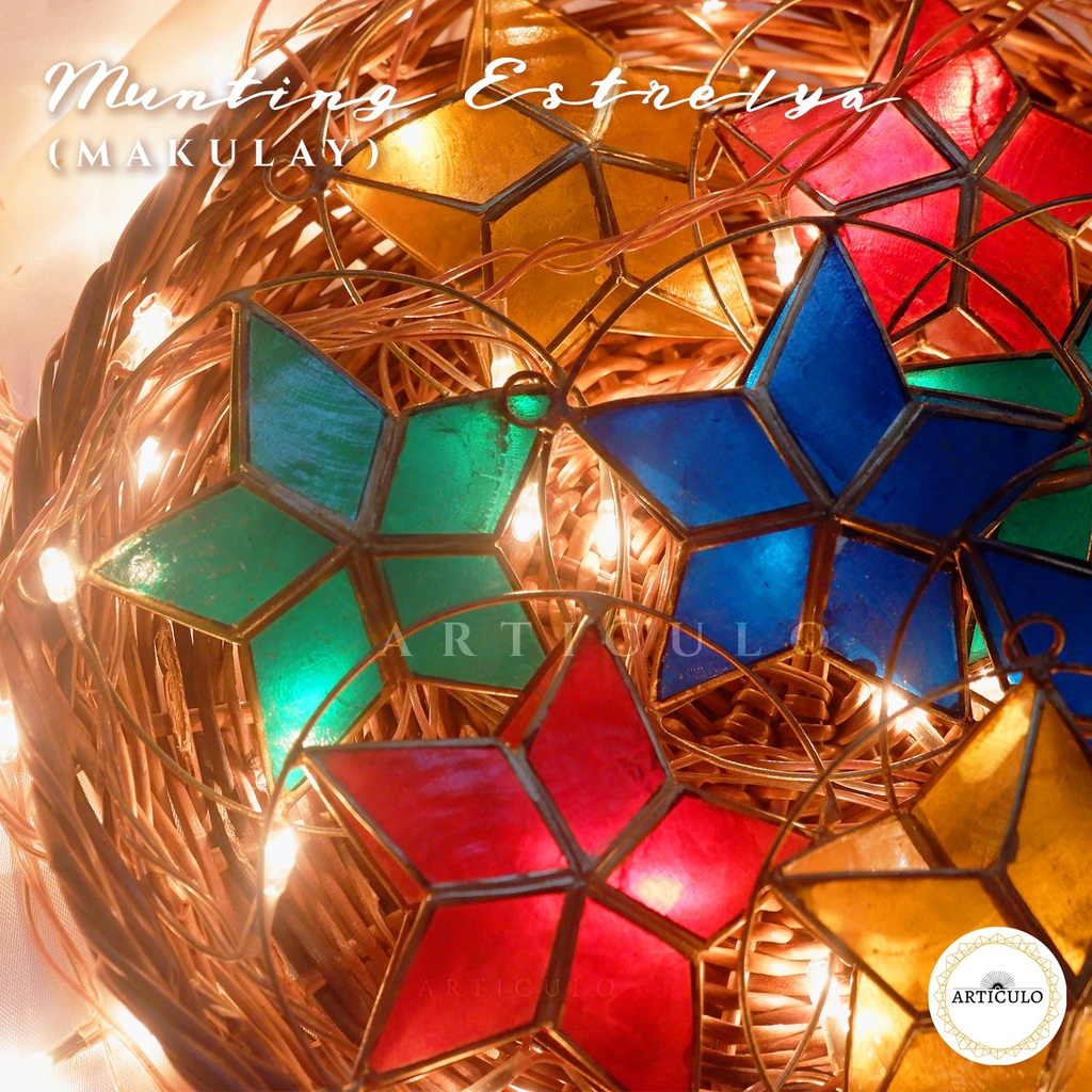 ARTICULO ornament: multicolored MUNTING ESTRELYA ( authentic capiz ...