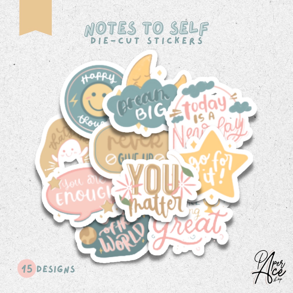 15 pcs. dreamy note to self stickers for journaling| PaperAce | Shopee ...