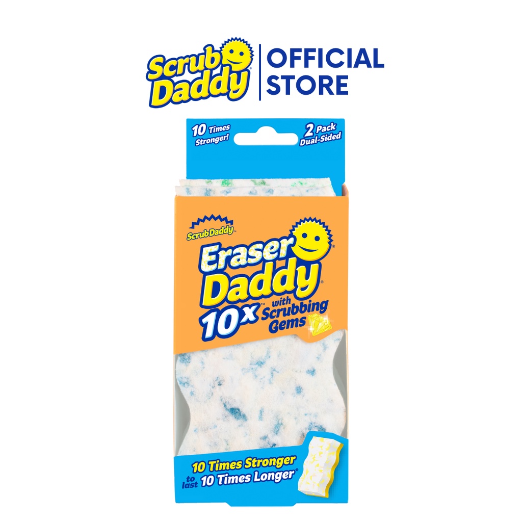 Eraser Daddy Dual-Sided Scrubber + Eraser 10x Sponge (2 pcs in 1 Pack ...