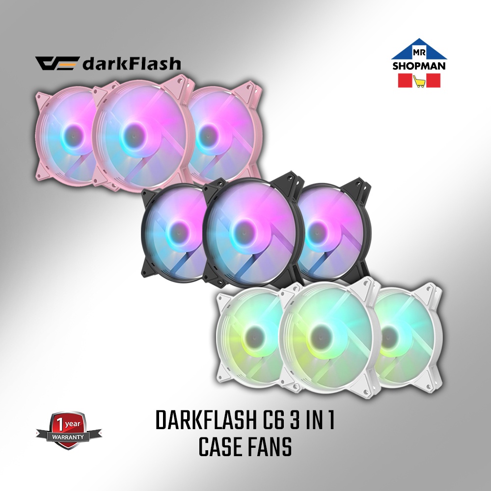 Darkflash C6 ARgb Fans 3 in 1 kit or Single White Black Pink C6MS ...