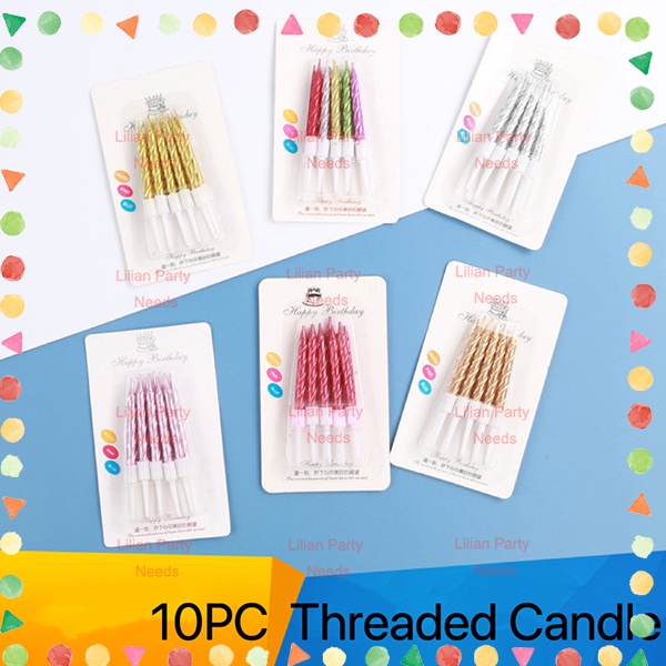 𝐋𝐢𝐥𝐢𝐚𝐧 𝐏𝐚𝐫𝐭𝐲 𝐍𝐞𝐞𝐝𝐬 10pc Small threaded candle birthday candle | Shopee ...