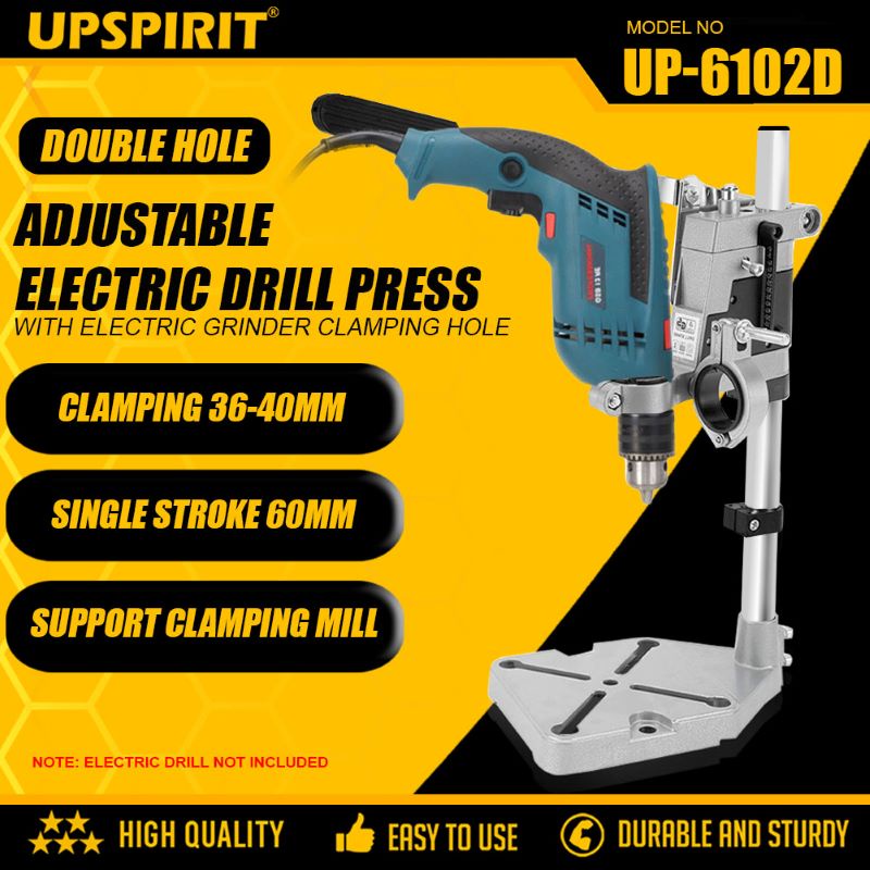 UPSPIRIT Two Mounting Heads Mini Hand Electric Drill Press Stand ...