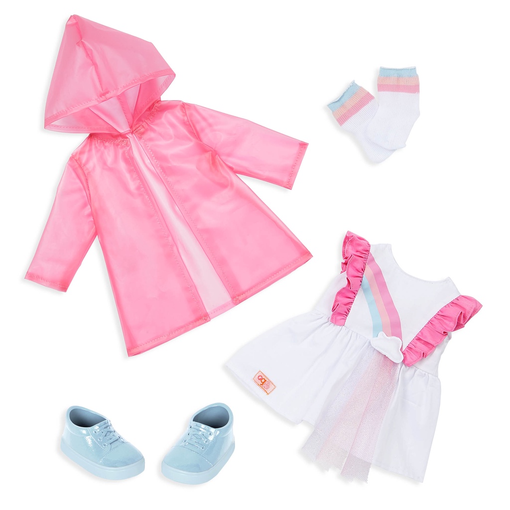 Our Generation Rainbow Printed Dress with Raincoat Outfit | Shopee ...