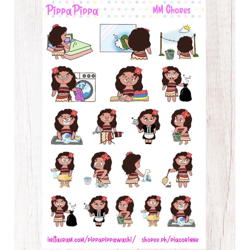 PippaPippa Moana Chores Premium Vinyl Stickers | Shopee Philippines