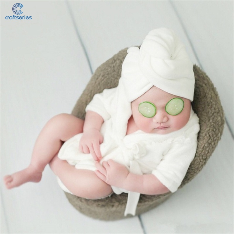 【Baby Photography】2Pcs Baby Flannel Bathrobe Photography Props Newborn ...