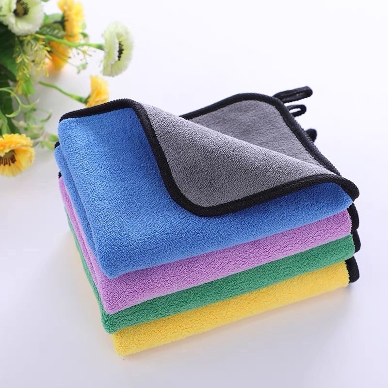eelala 27*27cm Microfiber thick towel home car cleaning cloth super ...