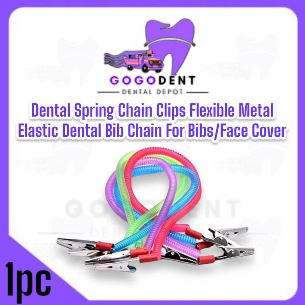 Dental Spring Chain Clips Flexible Metal Elastic Dental Bib Chain for ...