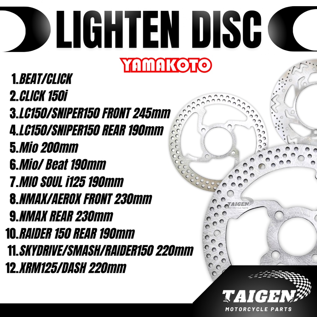 YAMAKOTO Lighten Disc ( Beat Click Mio Nmax Raider Nmax Xrm ) | Shopee ...