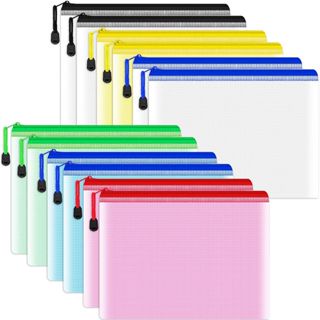 A5 Mesh Zipper Pouch Plastic Envelope Organizer School Supplies ...