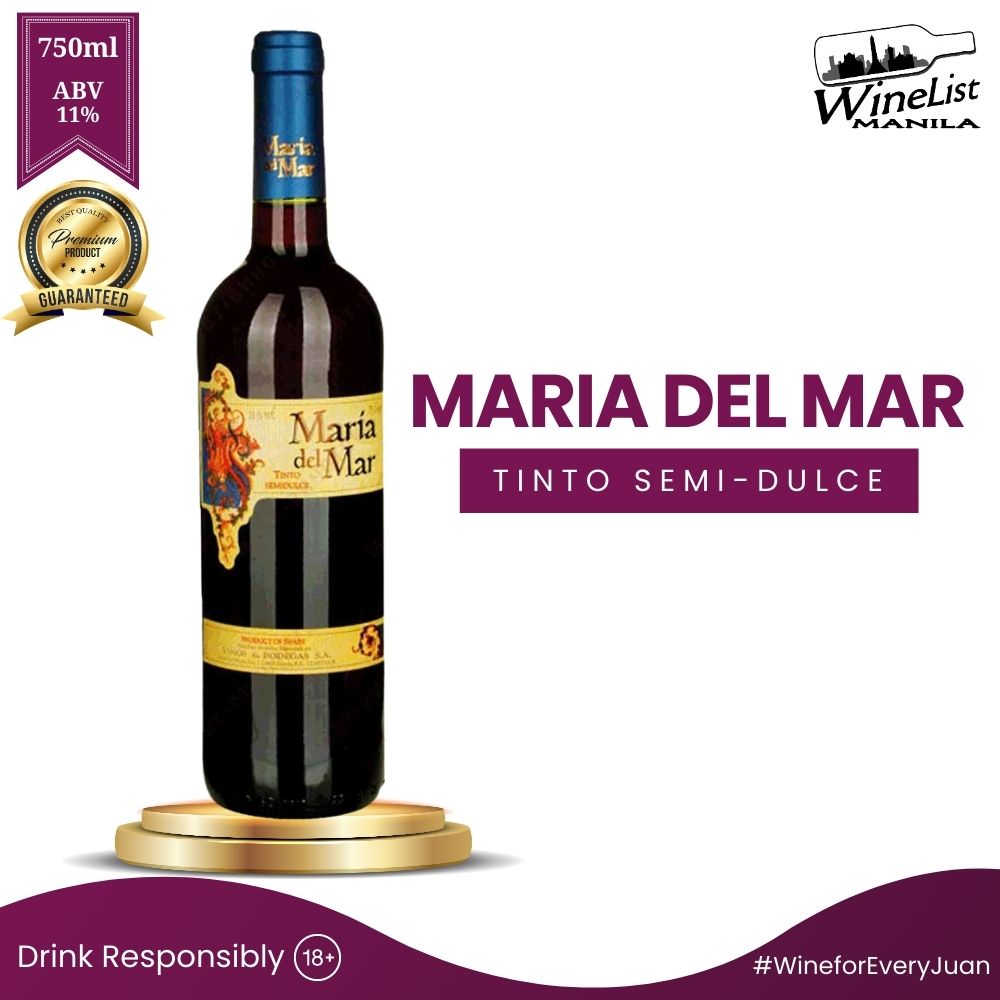Maria Del Mar Tinto Semi Dulce | Spain | Semi-Sweet Red Wine 750ml ...