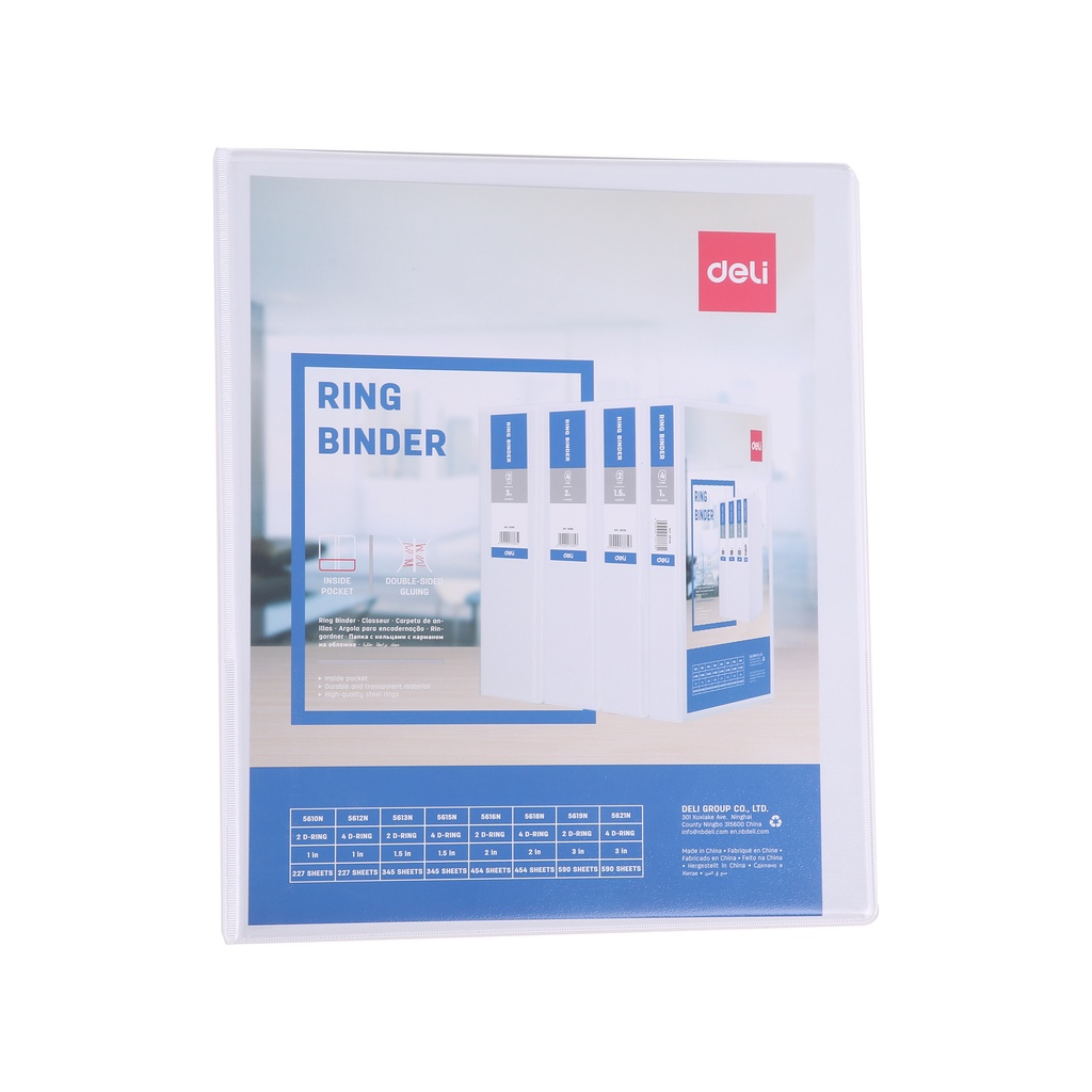 Deli 5613N A4 Ring Binder 1.5" 2D White | Shopee Philippines