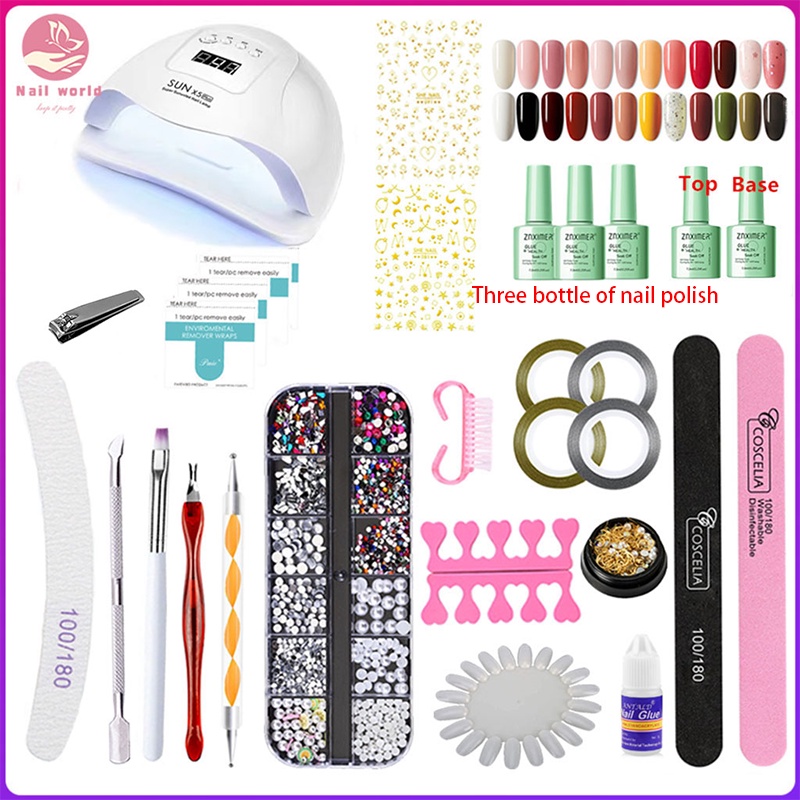 Gel Nail Polish Set 120w Uv Nail Lamp Polygel Set Nail Polish Set tools ...