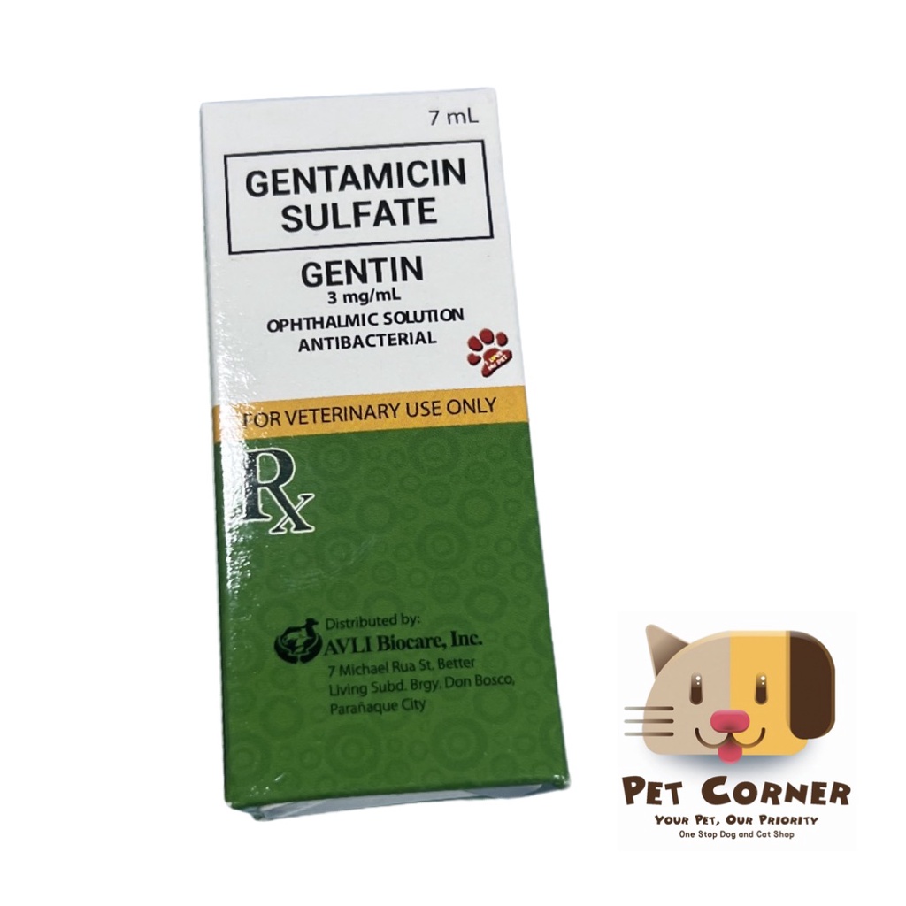 GENTIN "GENTAMICIN SULFATE" EYE DROP FOR DOGS AND CATS 7ML | Shopee ...