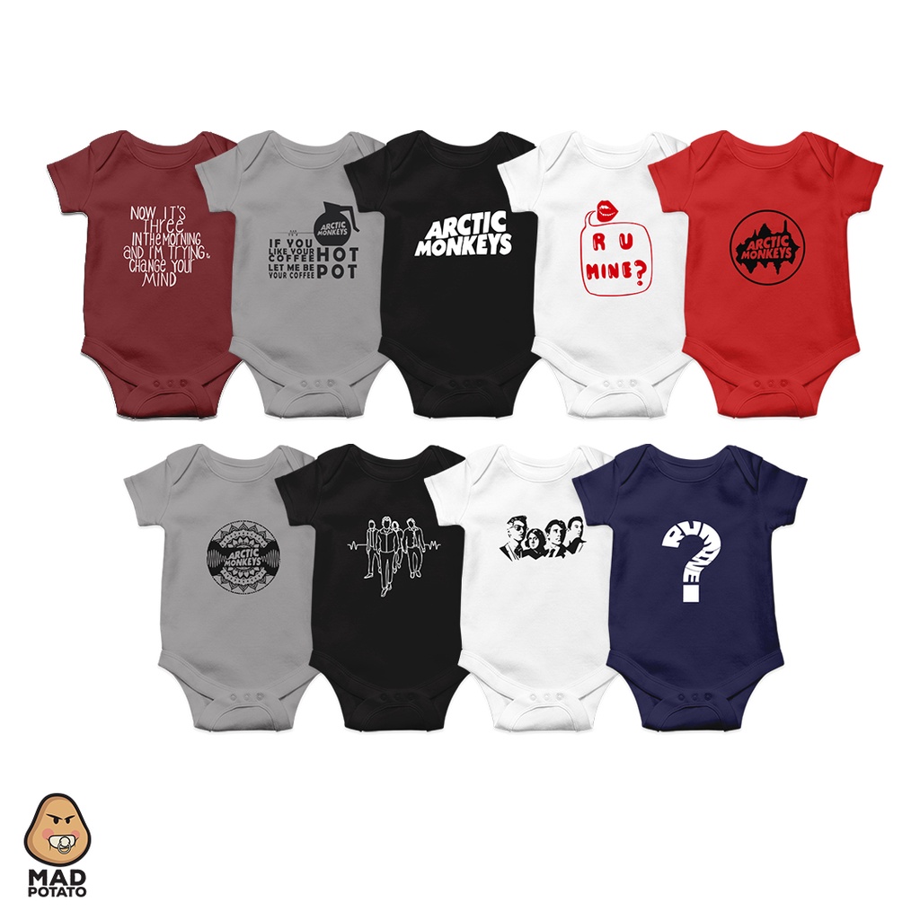MAD POTATO ARCTIC MONKEYS Baby Onesies Milestone Monthsary Baby Onesie ...