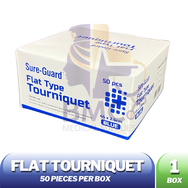 Sureguard | Flat Rubber Tourniquet (Blue) | 50's/Box | Shopee Philippines