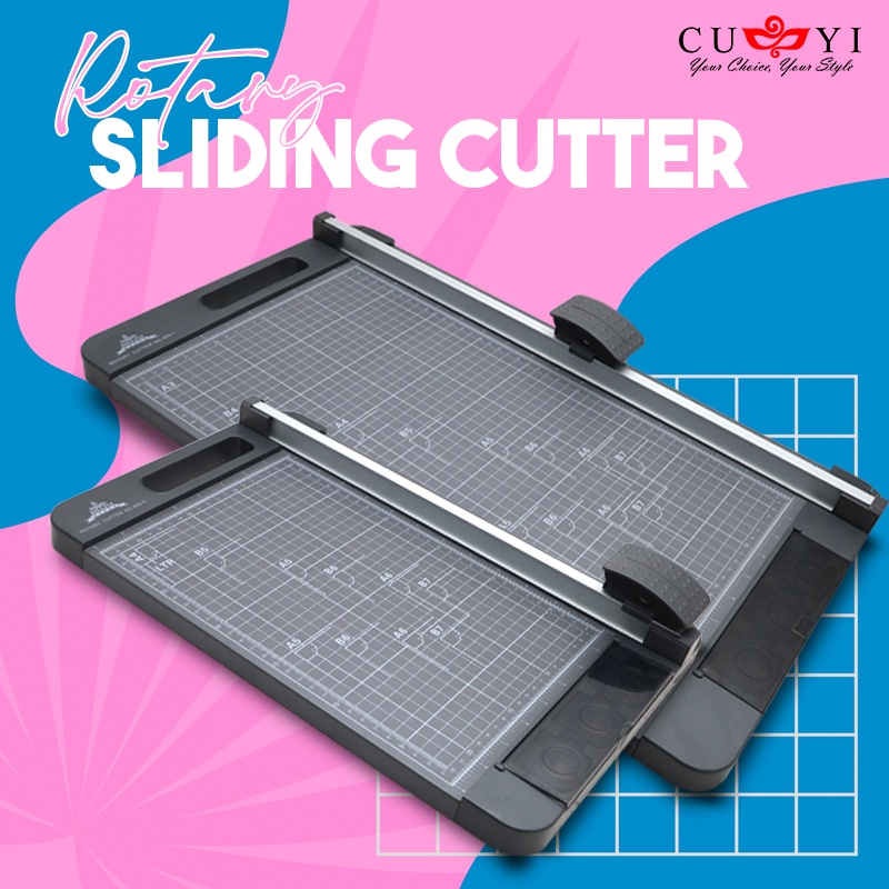 CUYI Rotary Sliding Paper Cutter A4 / A3 Size Plastic Base (3 WAY ...