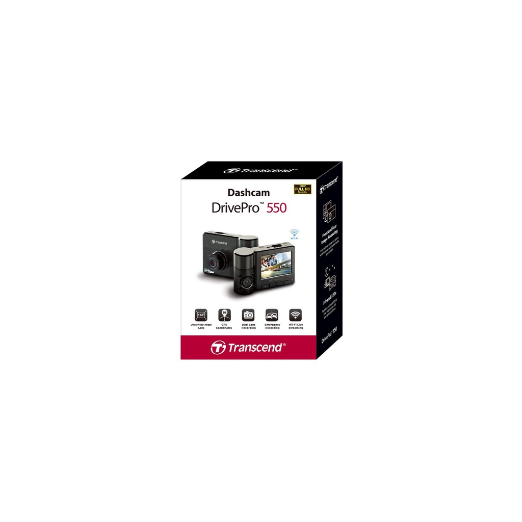 TRANSCEND DRIVEPRO 550 DASHCAM | 1080P FULL HD CAMERA | DUAL LENS | 2.4 ...