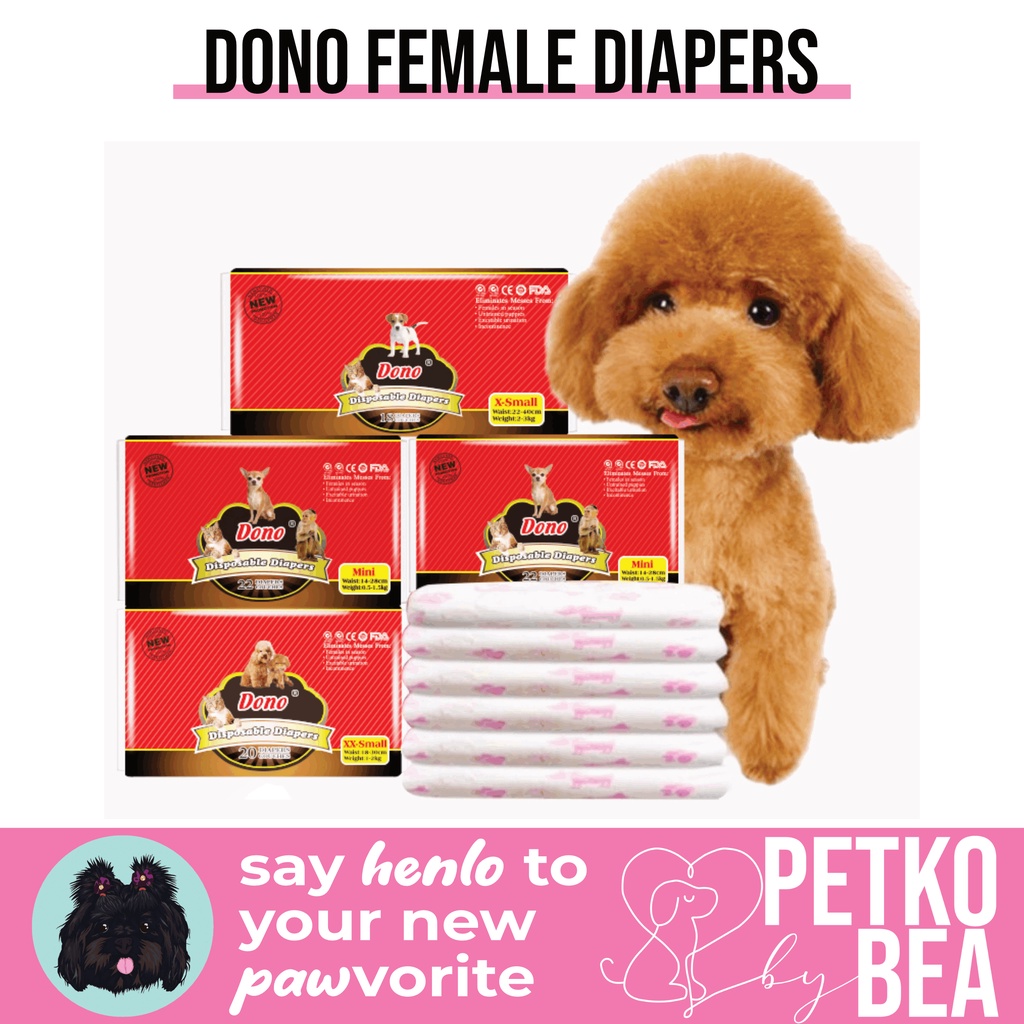 Dono Disposable Diaper Female | 2XS 20pcs | XS 18pcs | S 16pcs | M ...