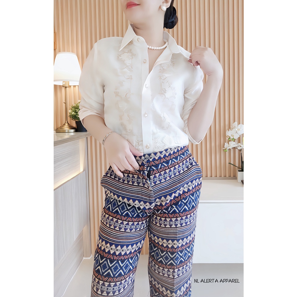MODERN FILIPINIANA TOP BARONG AND PANTS FOR WOMEN (INDIVIDUAL SELLING ...