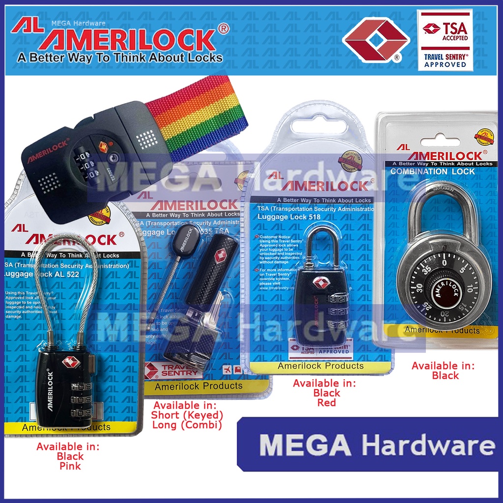 AMERILOCK Combination Padlock for Locker / Luggage Strap/ (TSA or ...