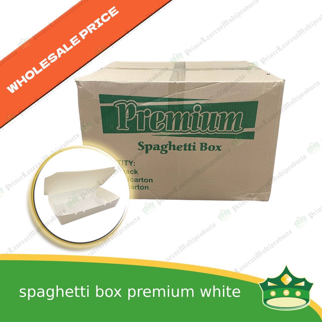 [600 pcs] paper spaghetti box laminated white for take-out take home ...