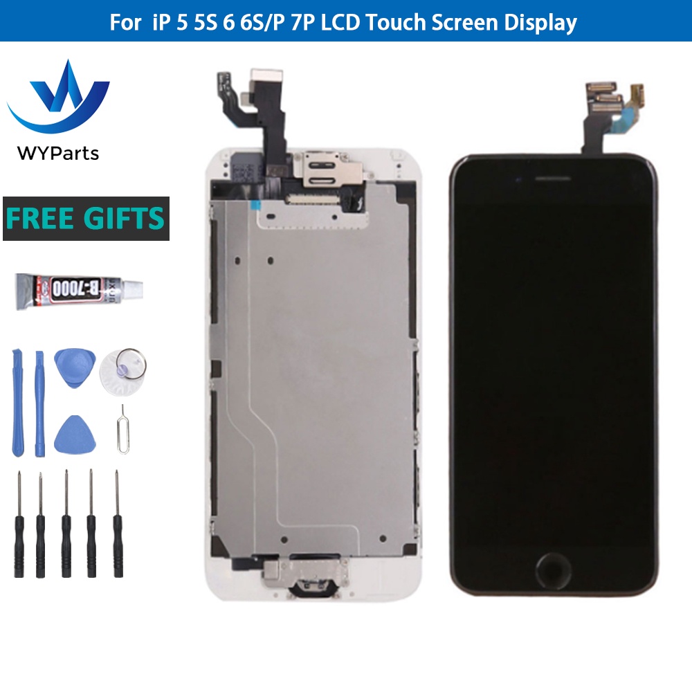 Full Set For iPhone 5 5S 6 6S/P 7P LCD Display complete With Home Button Front Camera Speaker ...