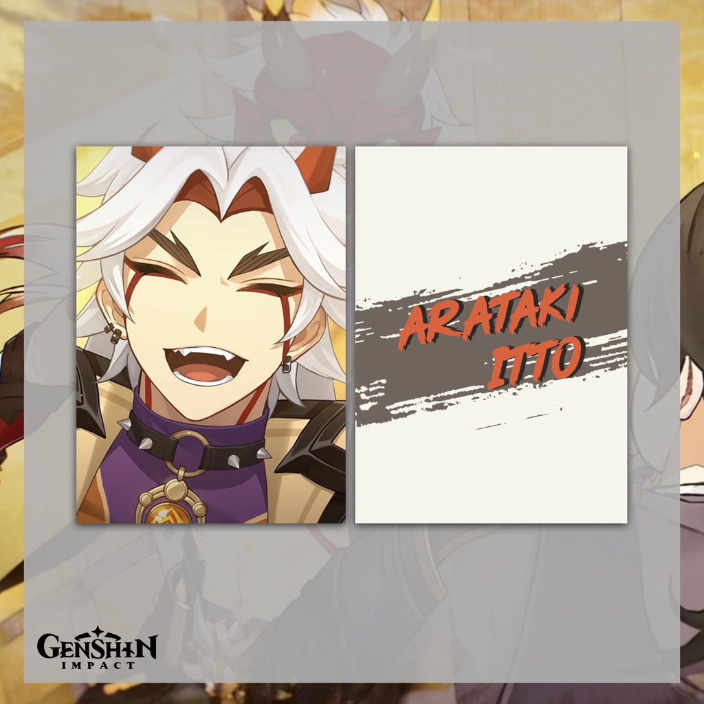 Genshin Impact Arataki Itto Themed Merch (Photocards, Postcards ...