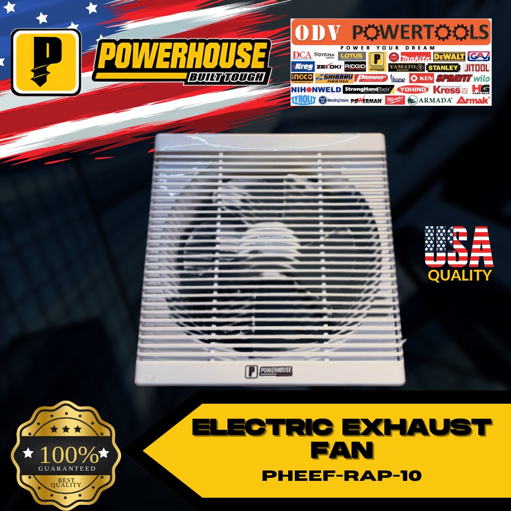 POWERHOUSE Electric Exhaust Fan Wall Mounted Veloce Series 10" PHEEF ...