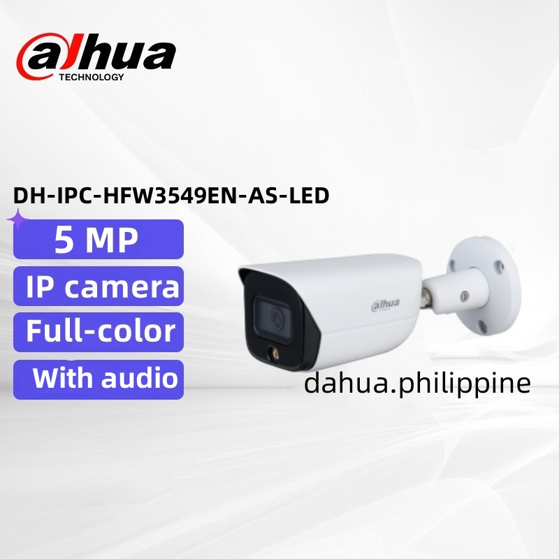 Dahua 5MP Full-color Fixed-focal Warm LED Bullet WizSense Network Camera With audio CCTV IP ...