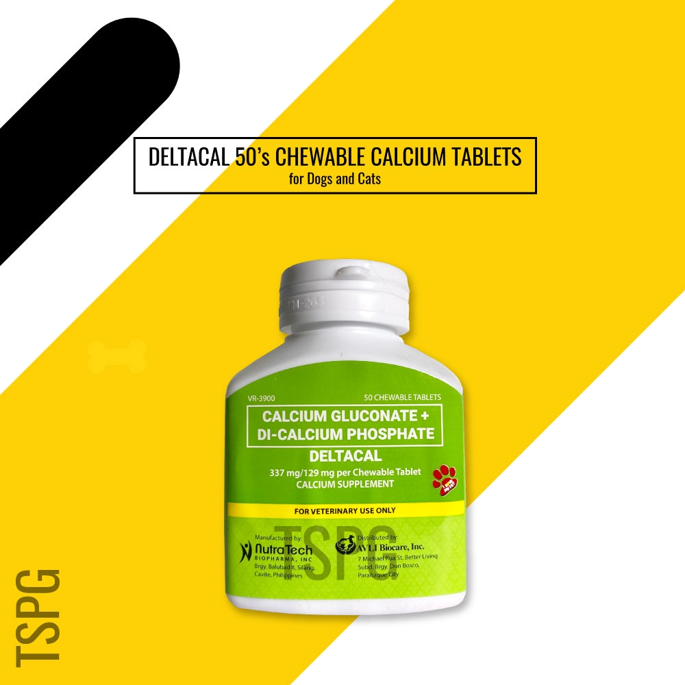 Deltacal 50 Chewable calcium tablets for dogs & cats | Shopee Philippines