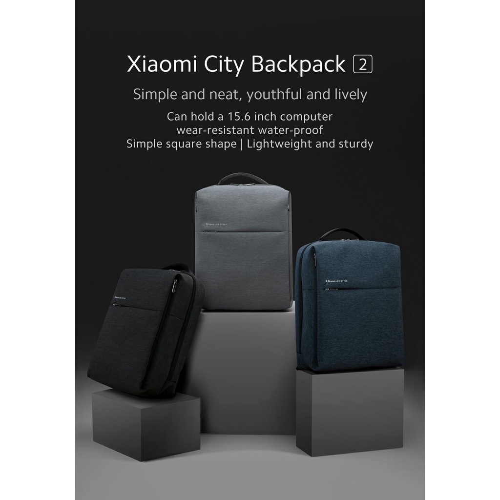 Xiaomi City Backpack 2 15.6 inch computer bag men and women schoolbag ...