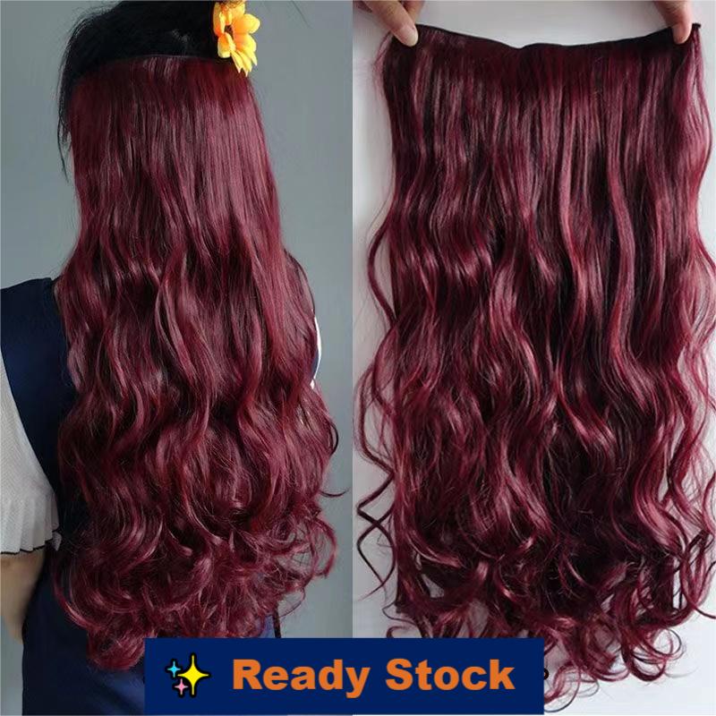 Red curl wavy wig Fashion Long Straight Hair ️ Curly Hair Wig 5 Clips ...