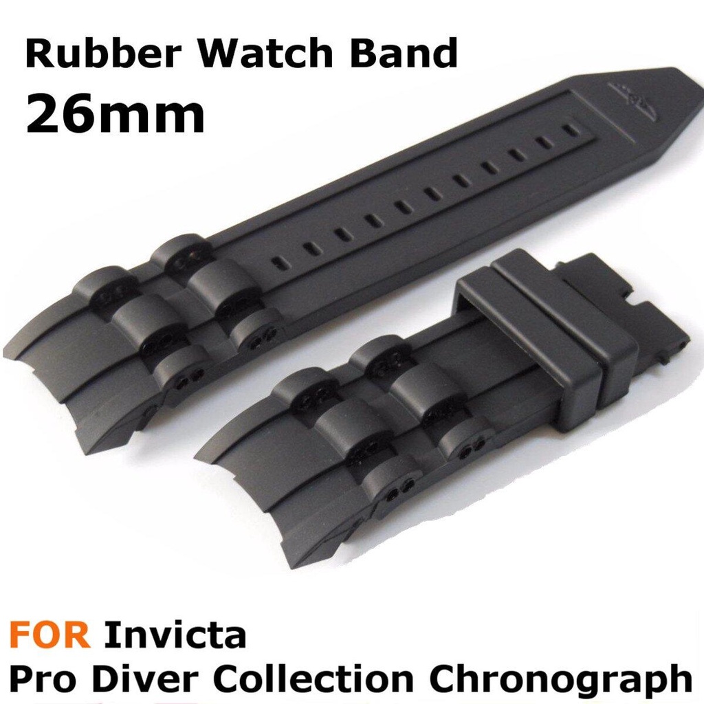 1pc 26mm Black Rubber Watch Band Strap For Invicta Pro Diver ...